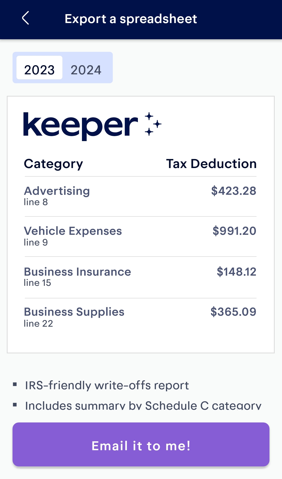 Keeper Tax Customers